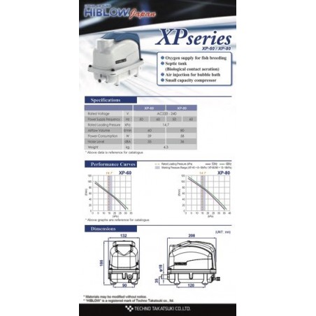 Compresseur Hiblow XP 80 pour aquarium et bassin- Miniaqua77
